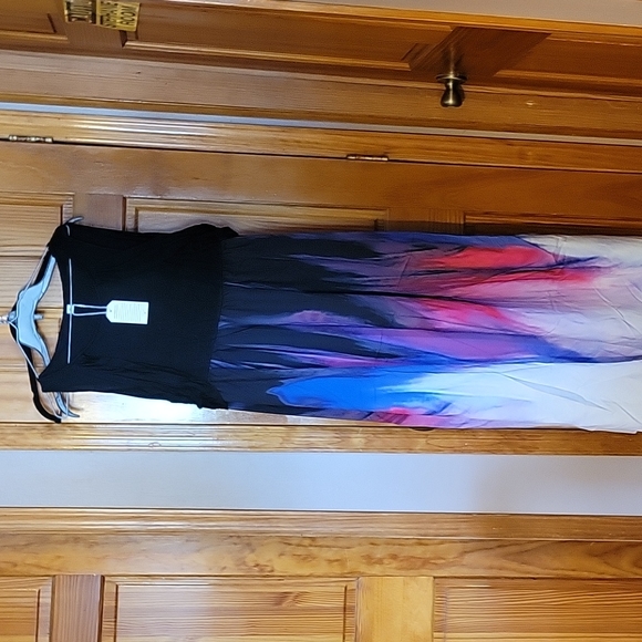 fyges | Dresses | Xl Black And Multi Color Off Shoulder Maxi Dress ...